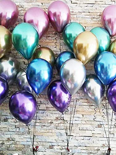 Metallic Latex Balloons Party Balloons 12 inch 50pcs Assorted Color