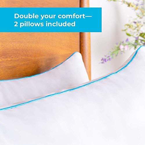 LINENSPA Two Pack Shredded Gel Memory Foam Pillow – Cooling Bed Pillow – Side, Stomach, and Back Sleepers – Pack of 2 – Standard