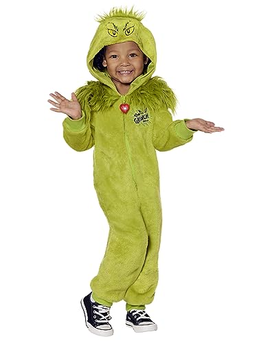Spirit Halloween Dr. Seuss The Grinch Toddler Grinch Costume | Officially Licensed | The Grinch Who Stole Christmas | Kids Halloween Outfits - 3-4T