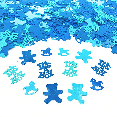 Werich Baby Boy Confetti for Tables Baby Shower Games Gender Disclosure Birthday Party Glitter Metallic Foil Table Scatters Confetti for Party Decorations DIY