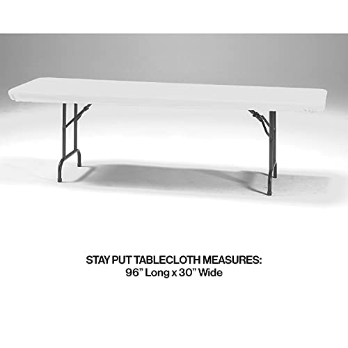 Creative Converting Banquet Table Cover Plain Classic White Stay Put Tablecover, One Size