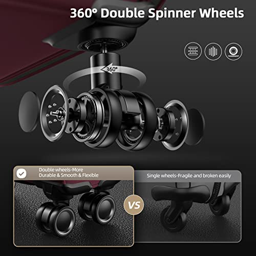 SHOWKOO Luggage Sets 3 Piece Softside Expandable Lightweight Durable Suitcase Sets Double Spinner Wheels TSA Lock Wine Red (20in/24in/28in)