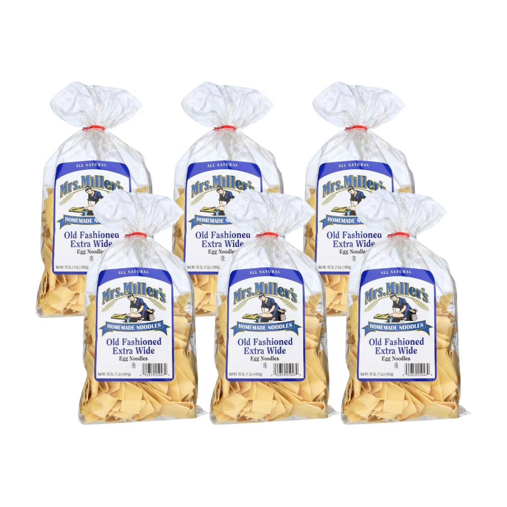 Mrs. Miller's Old Fashioned Egg Noodles, Extra Wide 16 Ounce (Pack of 6)