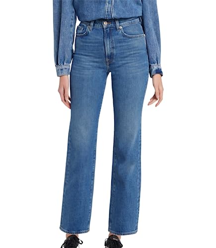 7 For All Mankind Women's Logan Stovepipe Straight Leg Jeans in Explorer