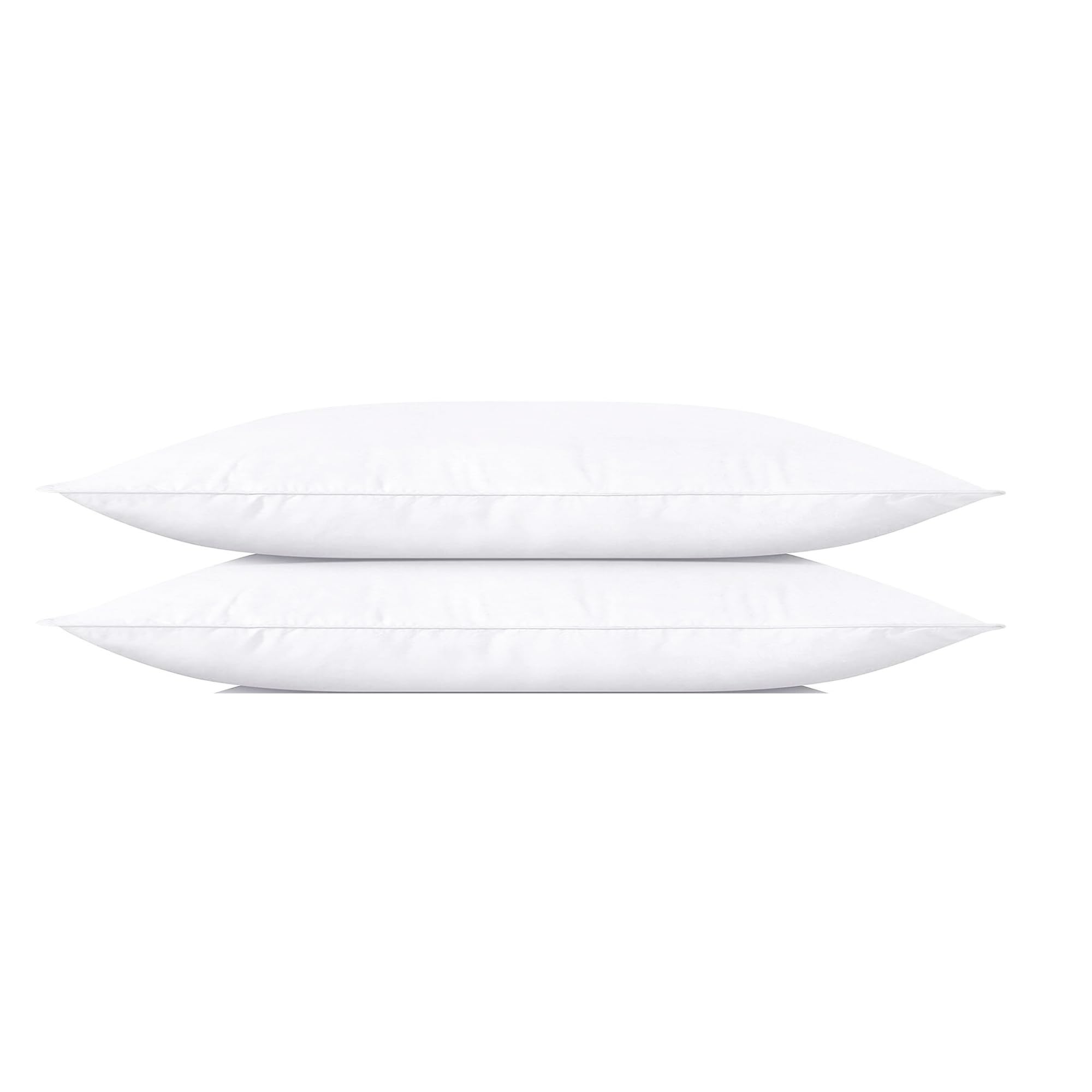 SILUI Extra Flat Thin Soft Pillows Standard Size Set of 2 Pack Bed Pillow Down Alternative Fill for Side Back Stomach Sleepers, White, 20x26 Inches
