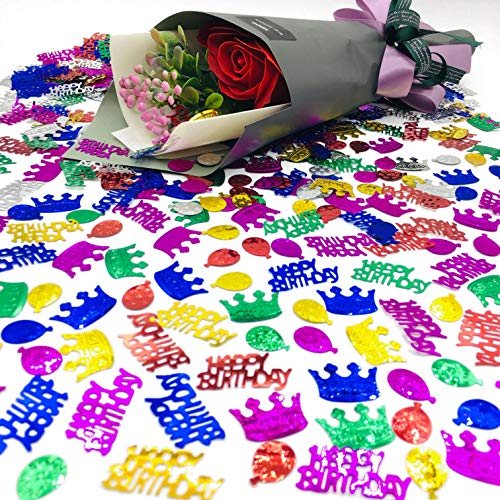 Happy Birthday Confetti-Foil Sprinkles Multicolor Birthday Sequins,Birthday Metallic for Birthday Party Supplies(Birthday)