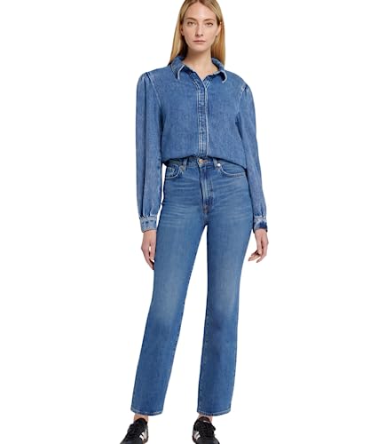 7 For All Mankind Women's Logan Stovepipe Straight Leg Jeans in Explorer