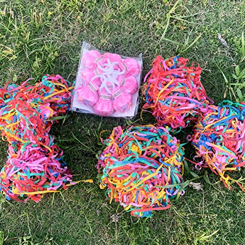 12Pack Streamer Poppers,Romantic colorful Hand Throw Streamers Poppers,No Confetti Mess Paper Crackers for Wedding Birthday Party Celebrations Graduation Party Favors Shows.