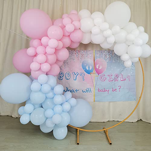 Pastel Pink Blue White Balloons Garland Kit 128 pcs 18 inch 10 inch 5 inch Latex Balloons Arch for Baby Shower Birthday Wedding Engagement Anniversary Christmas Party Decorations