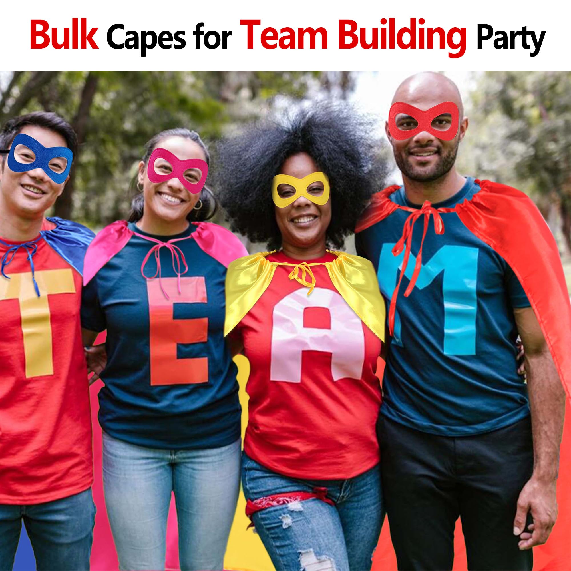 D.Q.Z Bulk Superhero-Capes and Masks for Adults Super Hero Costume Women Men Group Halloween Team Spirit Party,10 Pack