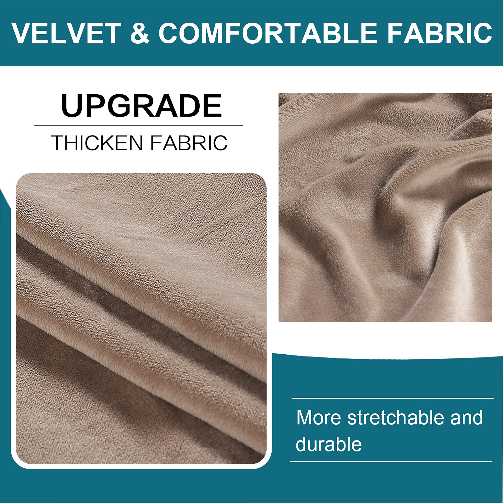 Turquoize 2 Pack Bar Stool Covers Round Stool Covers with Elastic Bands Bar Stool Seat Covers Slipcover Washable Stool Cushion Covers Feature Stretch Thick Bouncy Fabric, Dia 16"-18", X-Large, Taupe