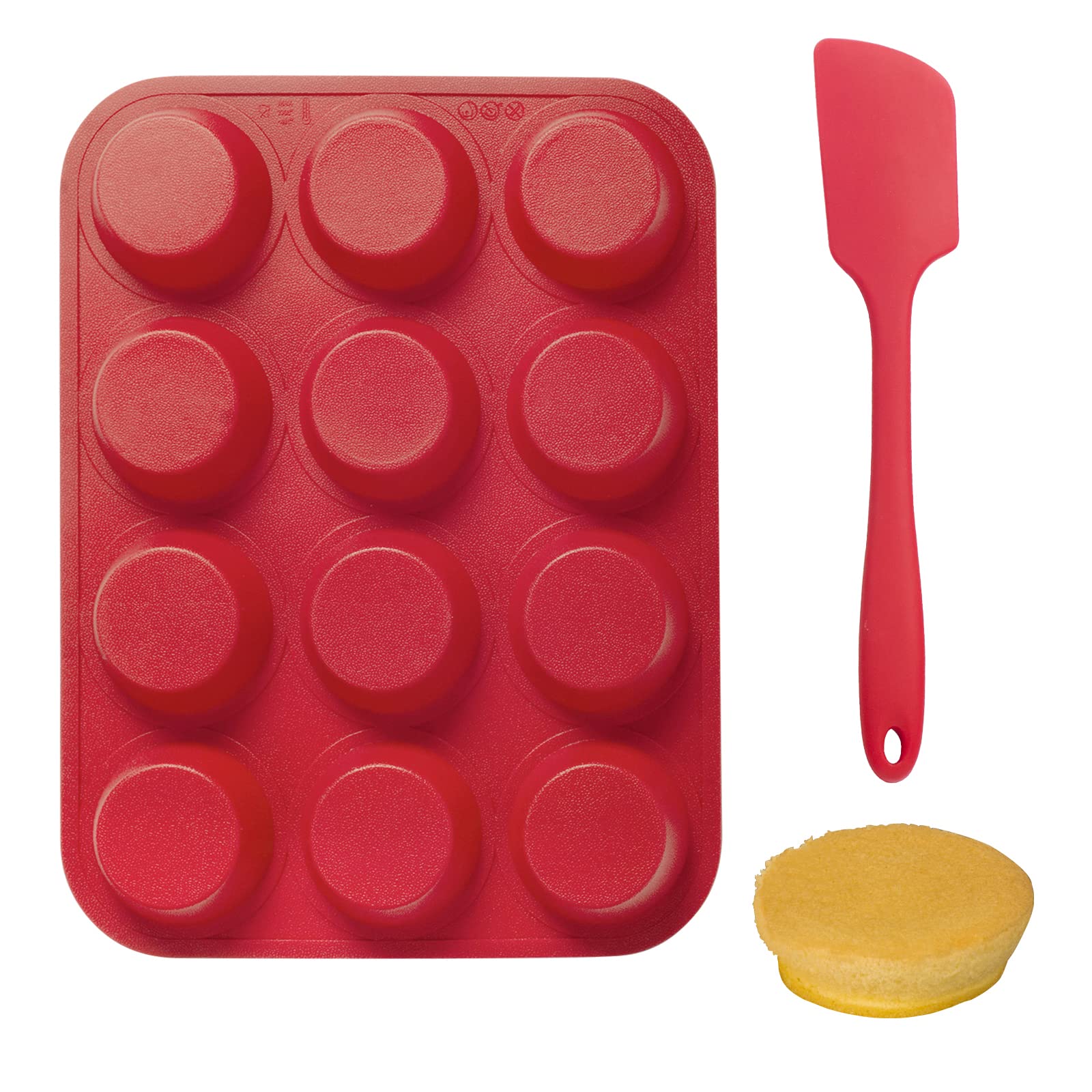 AIMLOT Muffin Pan Cupcake Set, Non-stick Silicone Muffin Pan for Making Muffin Cakes, Tart, Bread, BPA Free and Dishwasher Safe