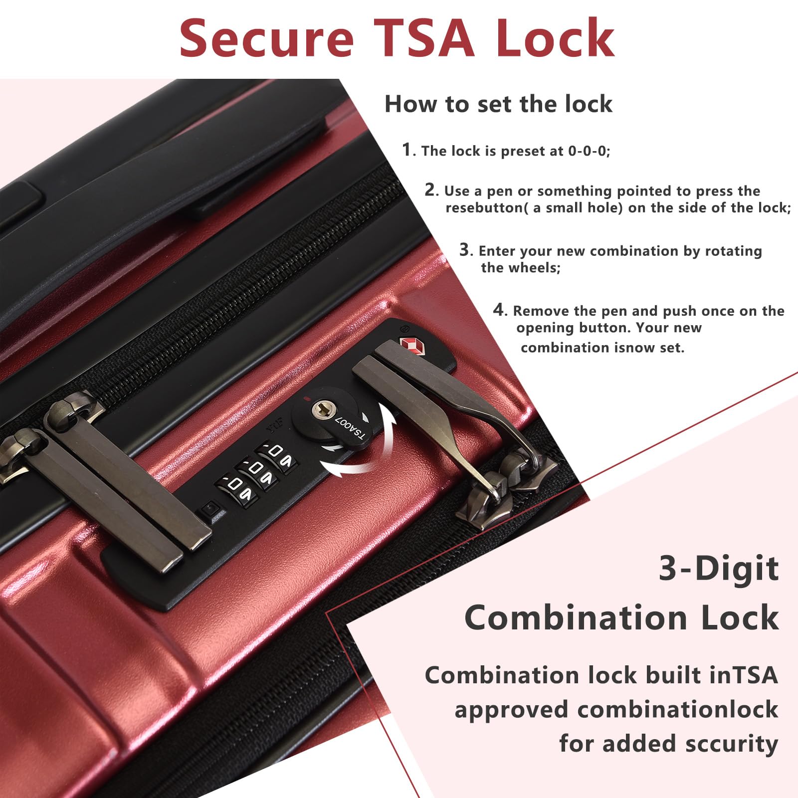 TydeCkare Carry On 55x35x23cm Cabin Luggage 20 Inch with Front Compartment for 15.6" Laptop, Lightweight ABS+PC Hardshell Suitcase with TSA Lock, 4 Spinner Silent Wheels