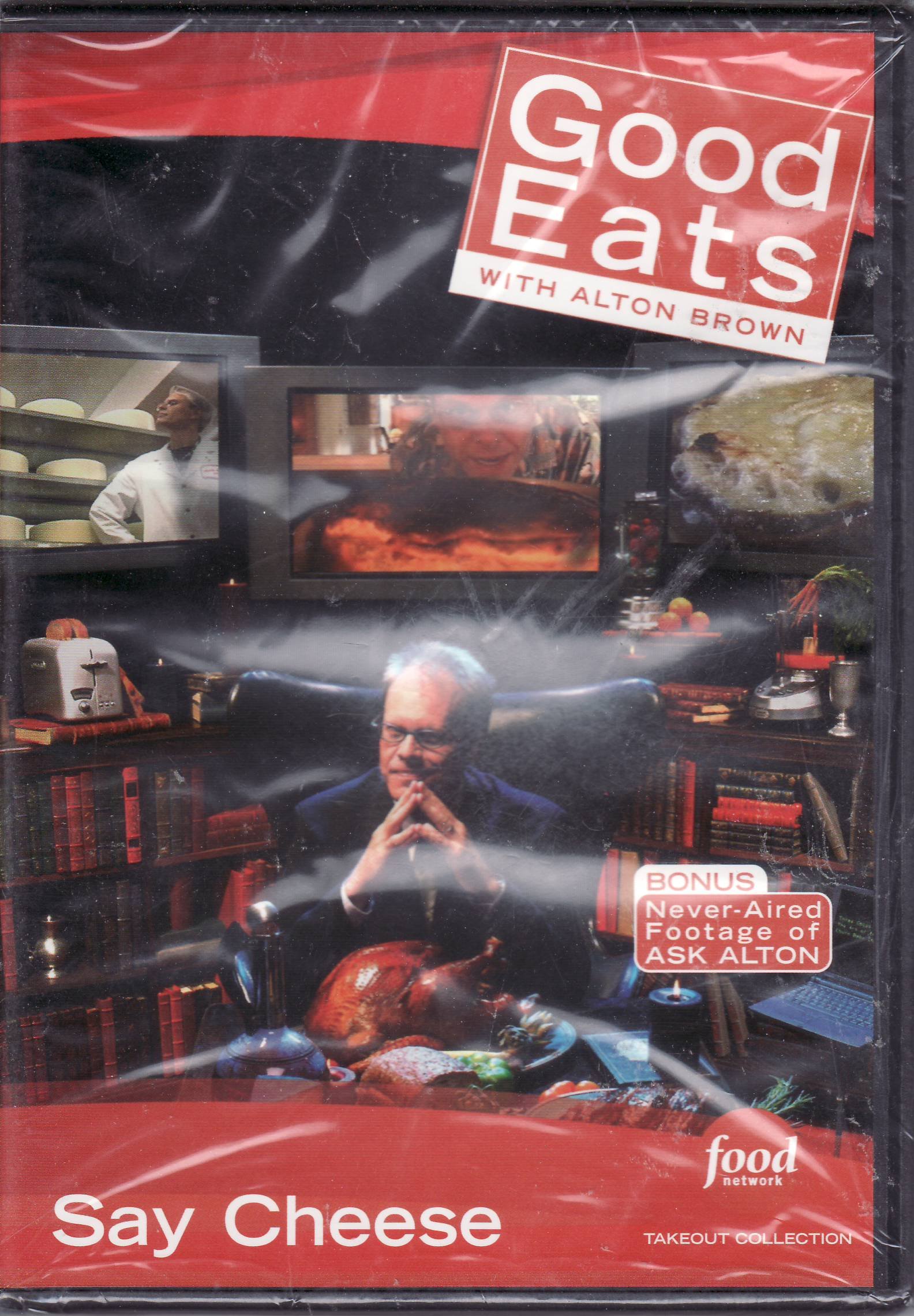 Food Network Takeout Collection DVD - Good Eats With Alton Brown - Say Cheese - Includes BONUS FOOTAGE Plus For Whom The Cheese Melts Grilled Cheese / Egg Files 5 Cheese Souffle / A Bowl of Onion Soup