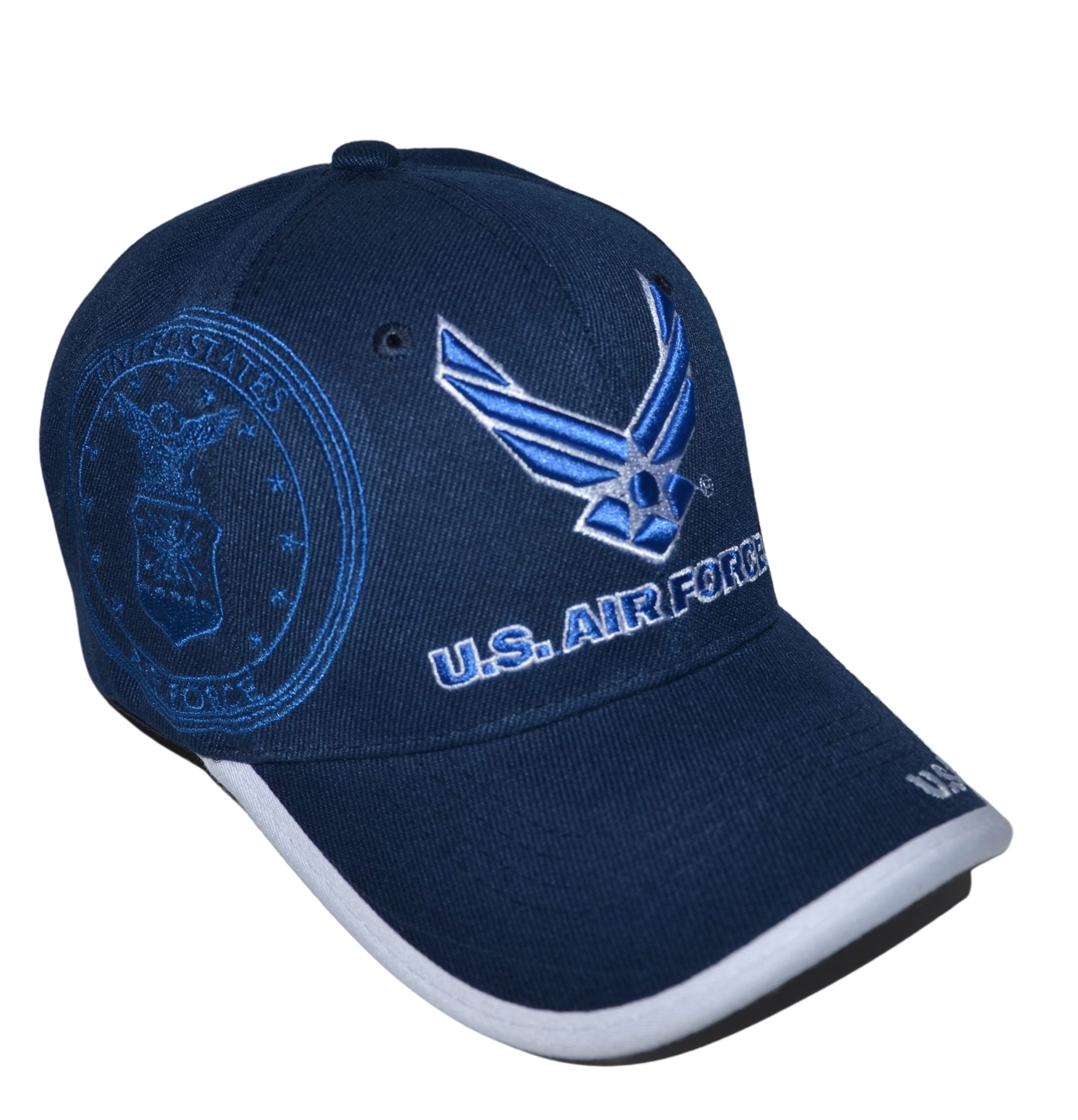 Icon Sports Group US Air Force Hat Official Licensed Military Cap, Unisex Embroidered Blue Military Baseball Cap, One Size