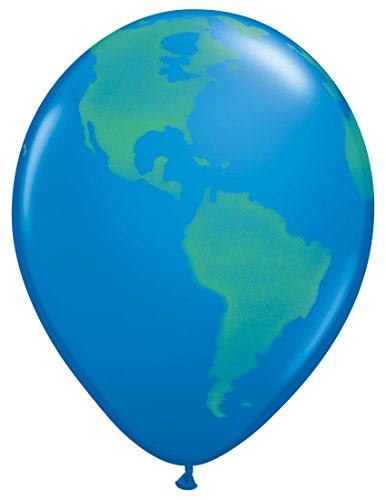 Qualatex Globe Biodegradable Latex Balloon, 11-Inch (12-Units)