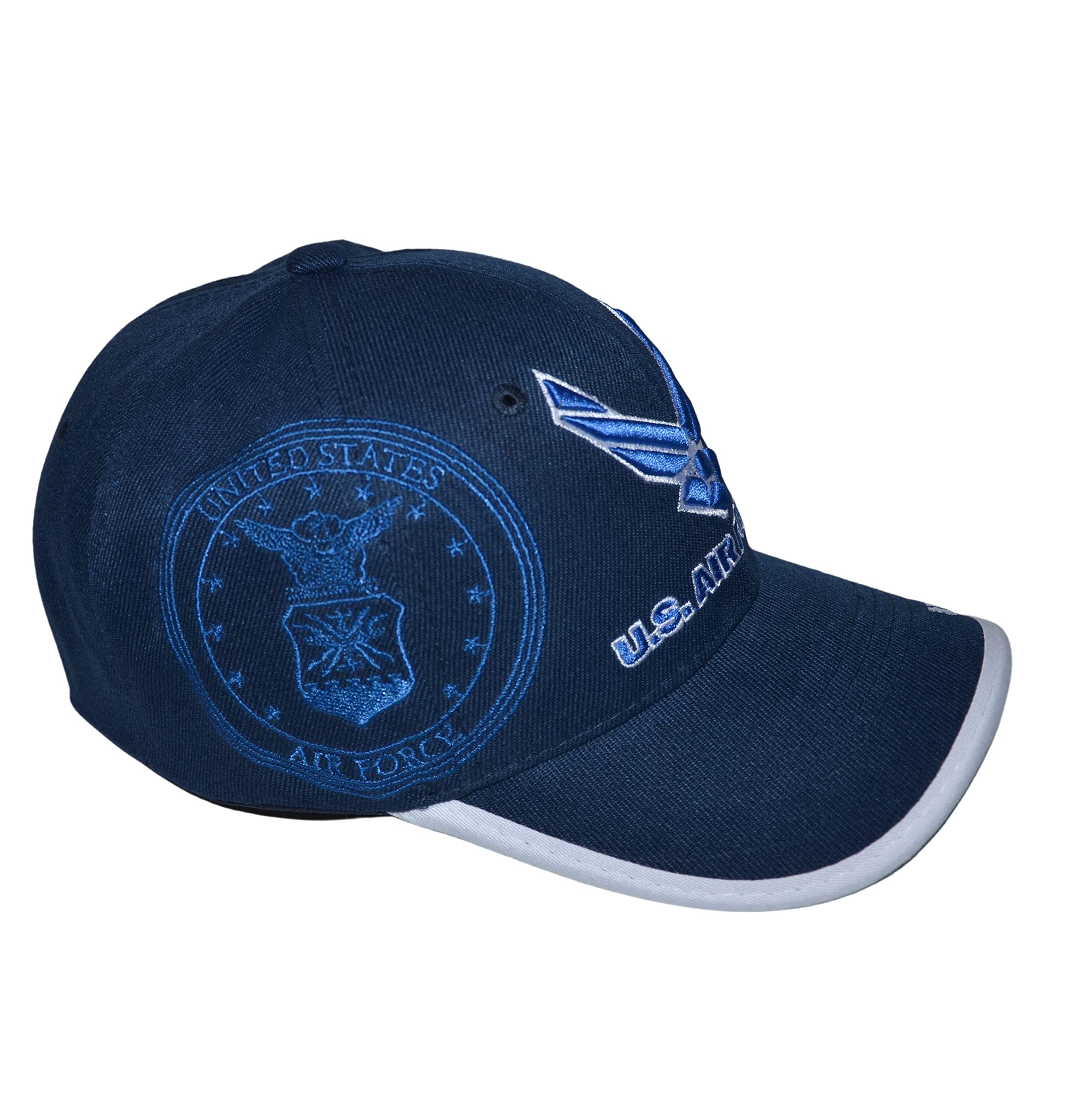 Icon Sports Group US Air Force Hat Official Licensed Military Cap, Unisex Embroidered Blue Military Baseball Cap, One Size