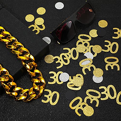 120 Pieces Number 30 Glitter Table Confetti for Her 30th Birthday Anniversary Party Supplies Table Decoration