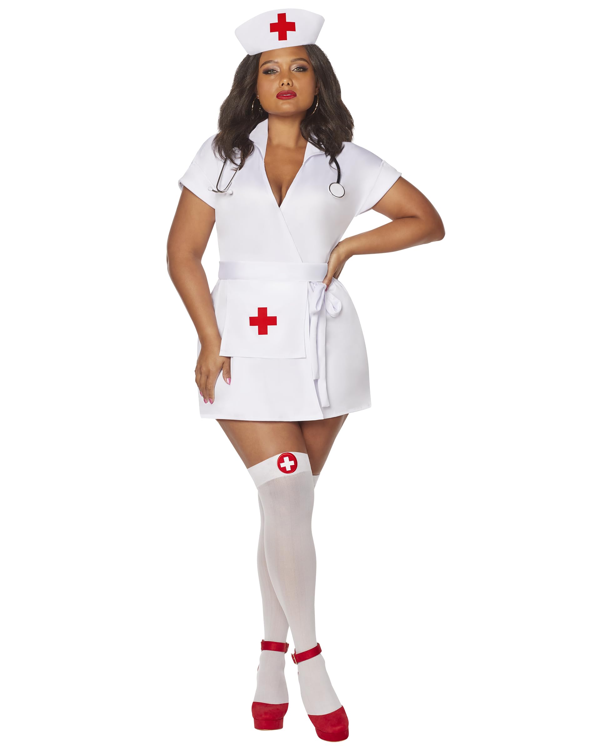 Spirit Halloween Adult Classic Nurse Costume | Classic Halloween | Nurse Cosplay | Easy Medical Costume - 1X
