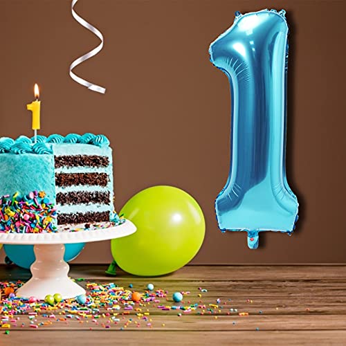 40 Inch Blue Large Numbers 0-9(Zero-Nine) Birthday Party and Anniversary Events Decorations Helium Foil Mylar Big Number Balloon Digit 8(Eight)