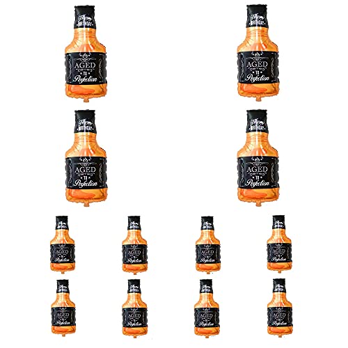 12 pcs 2 Size Whisky Bottle Balloons Foil Balloon 36 inch /12 inch Bottle Balloons Summer Party, Beer Festival, Birthday Party(mini size don't float)
