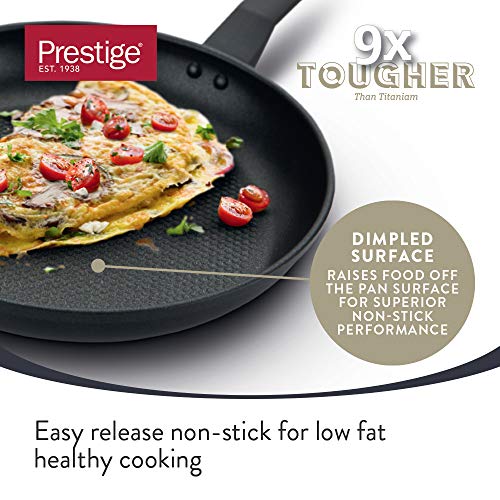 PRESTIGE 9 x Tougher Frying Pan Set Non Stick - Induction Frying Pan Set of 2, 21/29cm with Scratch Resistant Non Stick, Stay Cool Easy Grip Handles, Oven & Dishwasher Safe Cookware