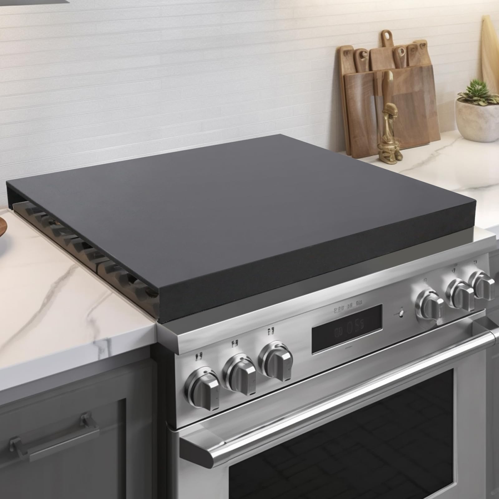 KOZYLAND Stove Cover - Stainless Steel Stove Top Cover Board, Heat Resistant Gas Stove Cover, Black Stove Top Covers for Counter Space, Sink, RV and Electric/Gas Stove Tops (30"L x 22" W x 2.5''H)