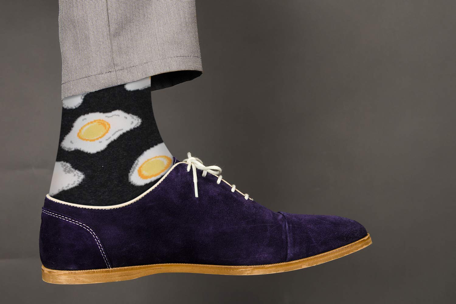 Real Sic Fun Socks for Men and Women - Cozy Cotton Dress Socks with Colorful Designs - Cool, Casual, Seafood Patterned (Eggs & Bacon 2 Pack)