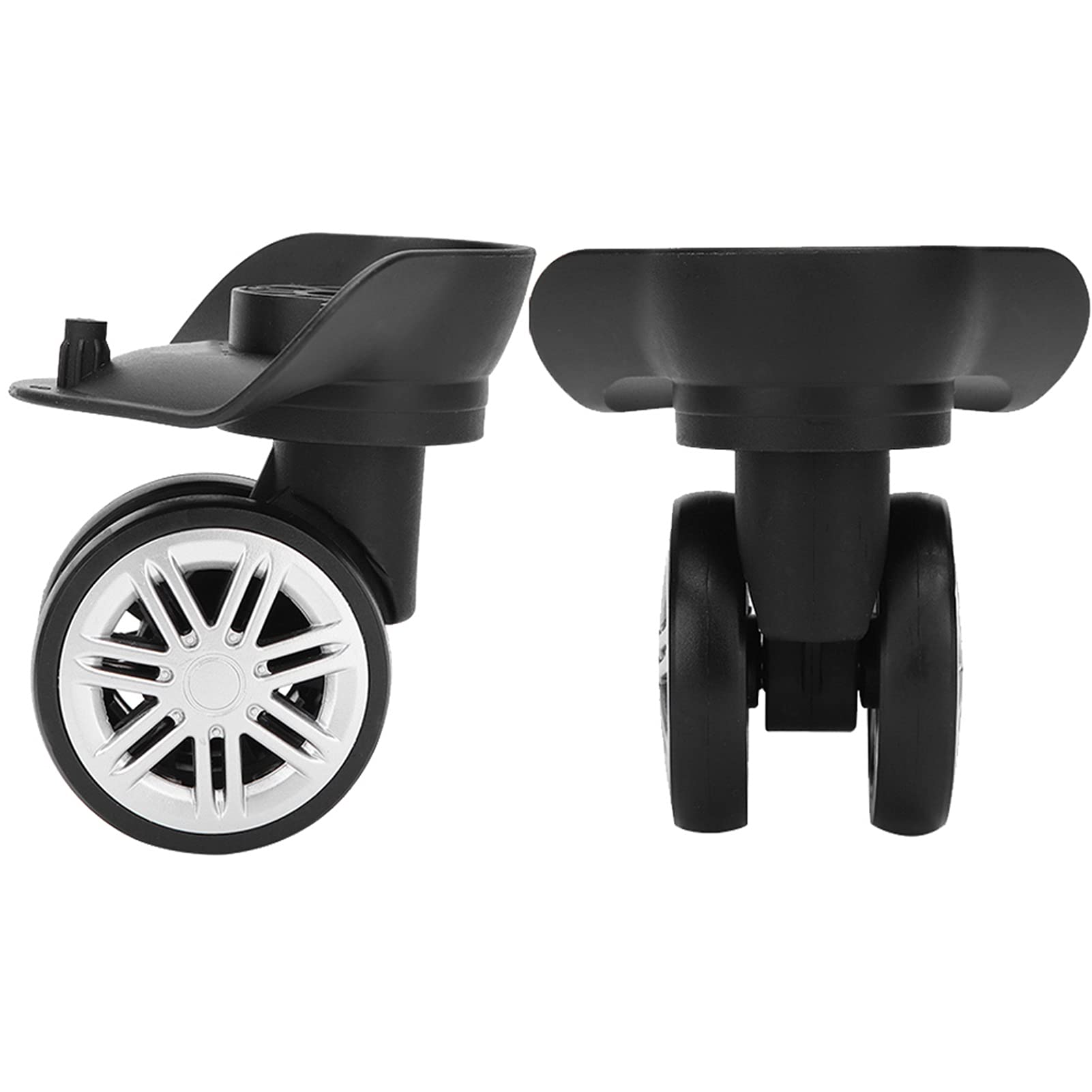 2 Pcs Luggage Suitcase Wheels, Replacement Luggage Wheels Swivel Luggage Mute Wheel Outdoor Mute Double Row Wheel with Multiple Screws for Draw‑bar Box Code Case