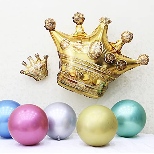 NpeyBeicuelq 4Pcs Gold Crown Foil Balloons Decorations.Wedding Bridal Shower Marriage Engagement Party Supplies