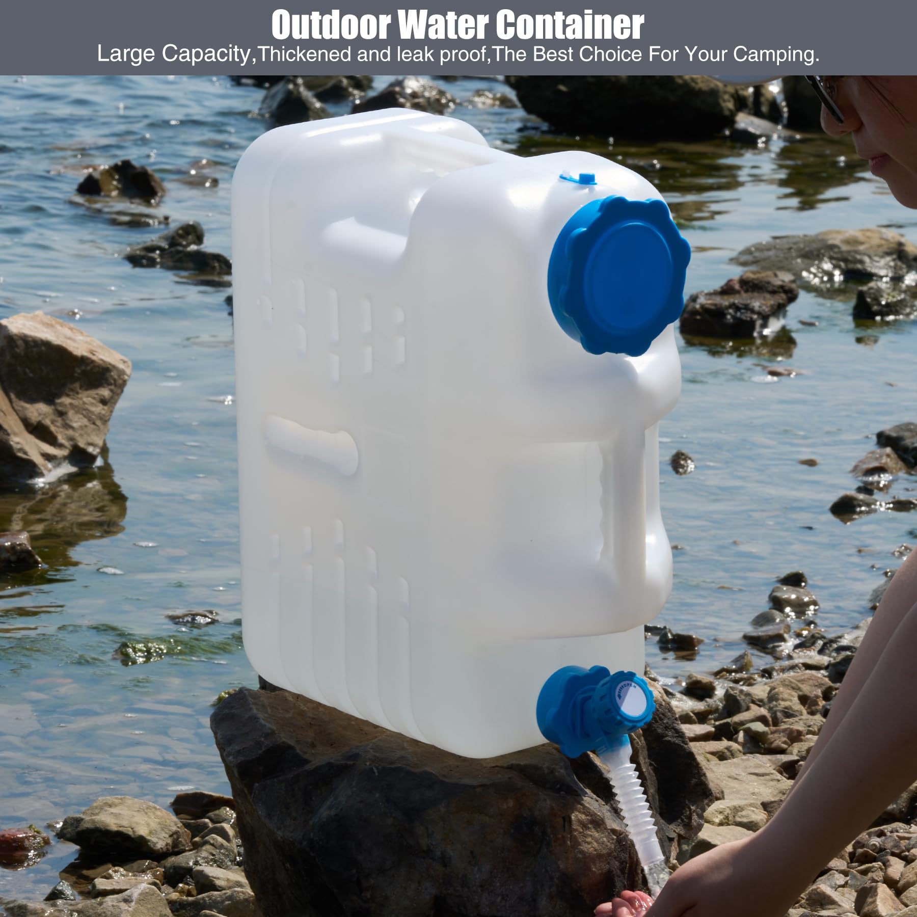 RedSwing 4.9 Gallon/18.5L Portable Water Container with Spigot, Water Storage Carrier for Camping Outdoor Hiking Backpacking, BPA Free