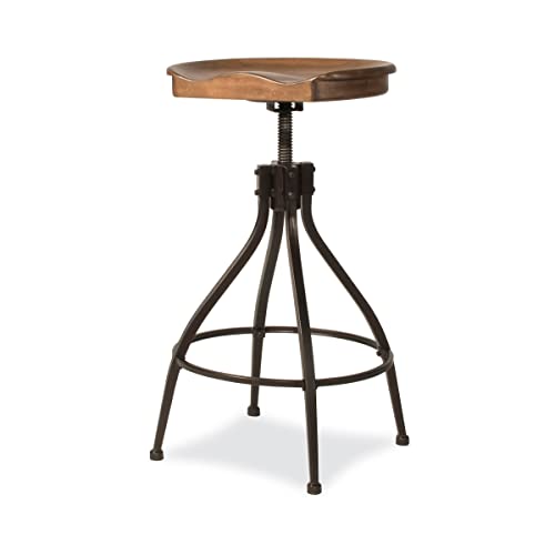 Hillsdale Worland Swivel Backless Stool, Adjustable Stool (One Stool), Brown