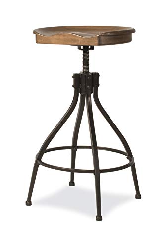 Hillsdale Worland Swivel Backless Stool, Adjustable Stool (One Stool), Brown