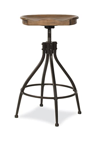 Hillsdale Worland Swivel Backless Stool, Adjustable Stool (One Stool), Brown