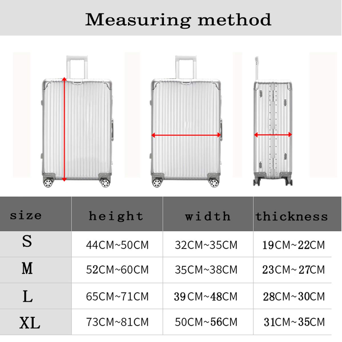 WUJIAONIAO Travel Luggage Cover Spandex Suitcase Protector Washable Baggage Covers (M (for 22-24 inch luggage), TRAVEL)