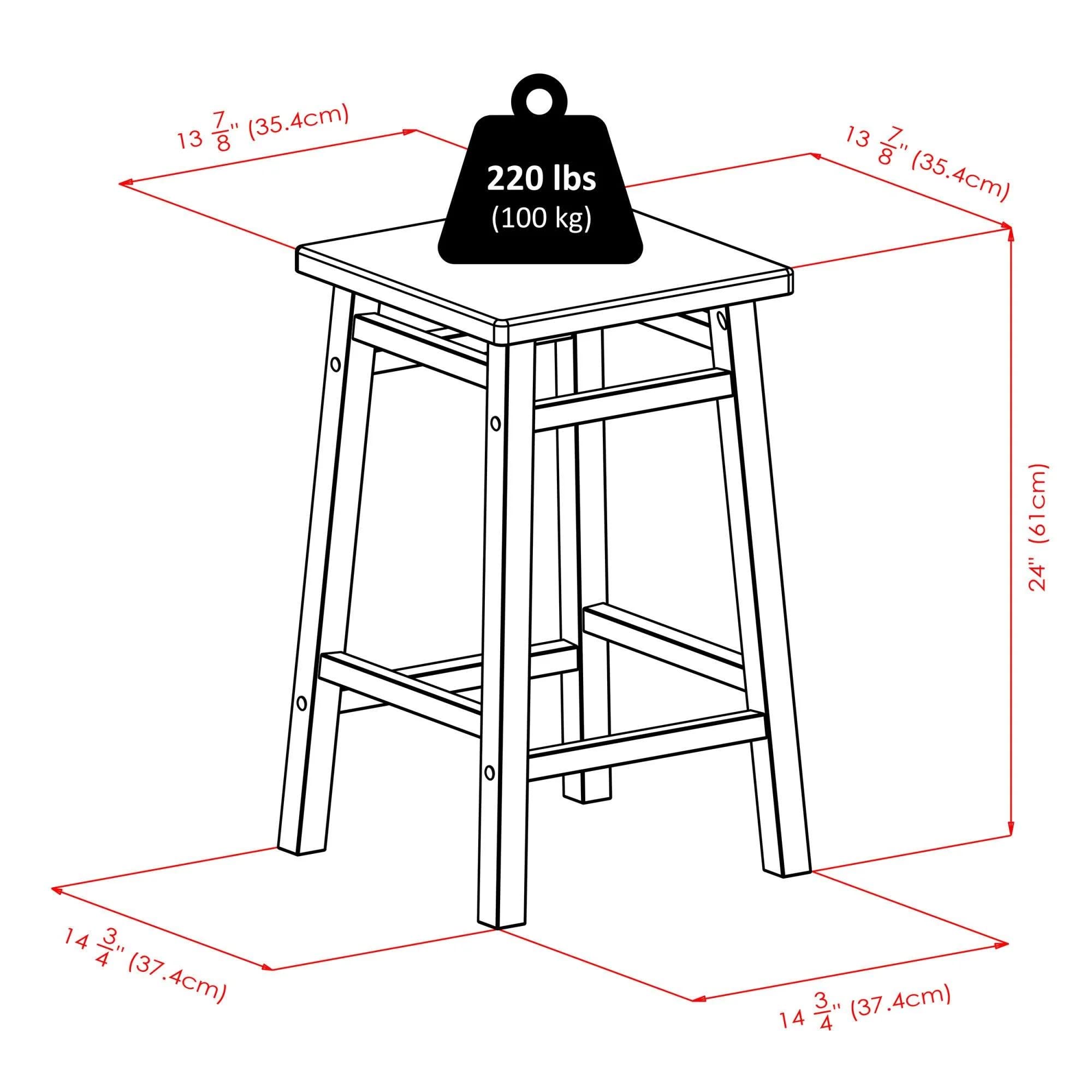 Winsome Carter Bar Stool, Walnut , 24"