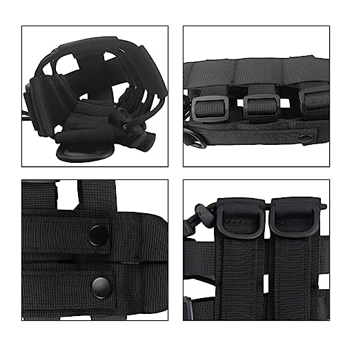 Tactical water bottle bag suitable for Molle system, adjustable outdoor sports water bottle holder, frees up backpack space, outdoor MOLLE water bottle holder 40 ounces (black)