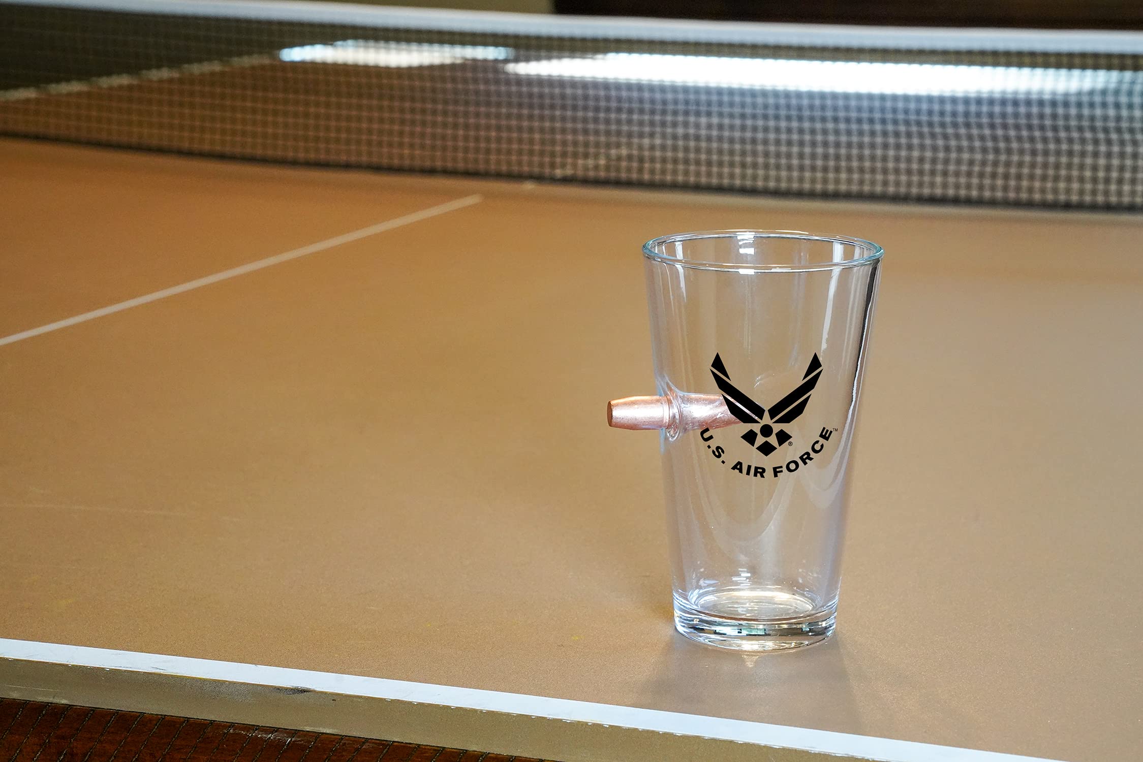 USAF Officially Licensed Air Force Pint Glass – Hand Blown Glasses – 50 Cal Design – Air Force Gifts – 16 Oz.