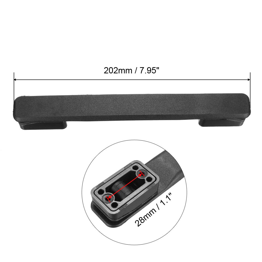 uxcell Luggage Handle, 202mm Length Strap Grip Replacement for Suitcase Case Black (Without Screws)