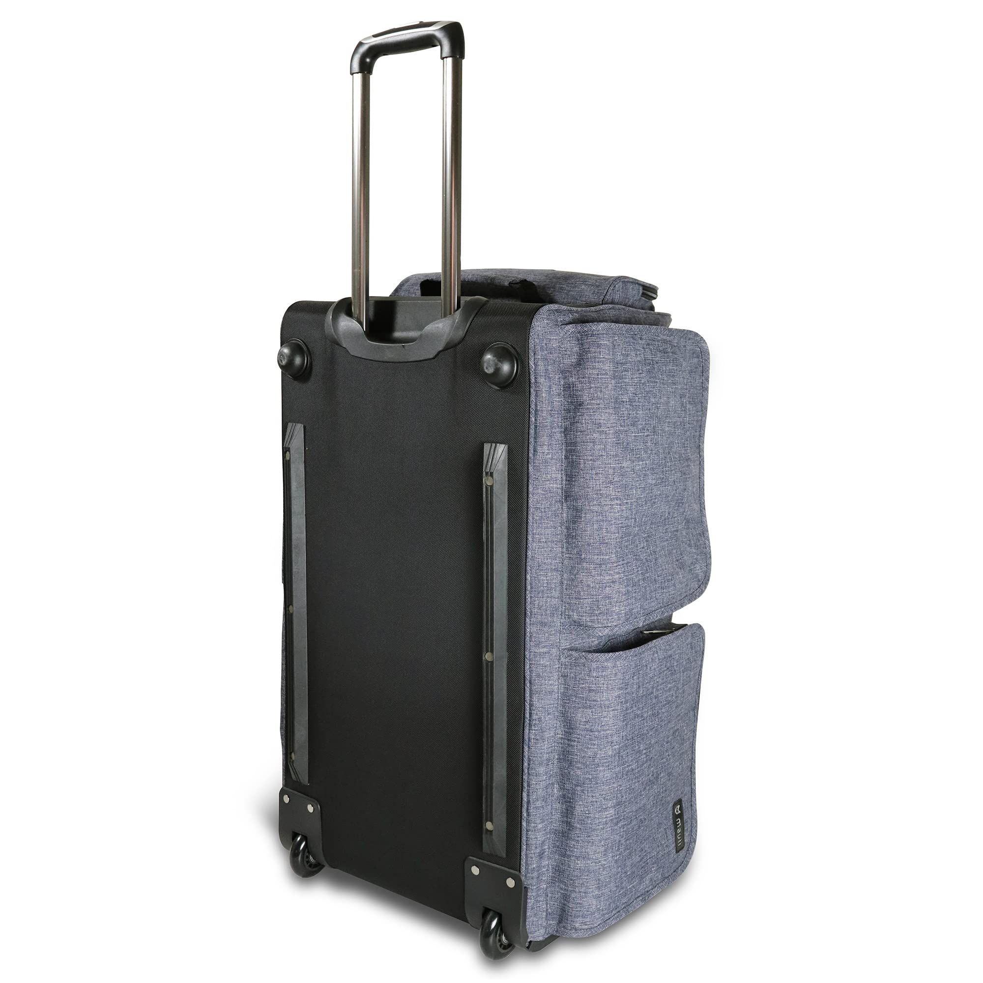 Mavii Dance Bag with Garment Rack, 28 inch Rolling Duffel With, Ideal for Competitions & Travel, Easy-assembly Lightweight Aluminum Clothes Rack, Wheeled Upright Luggage, Heathered Gray