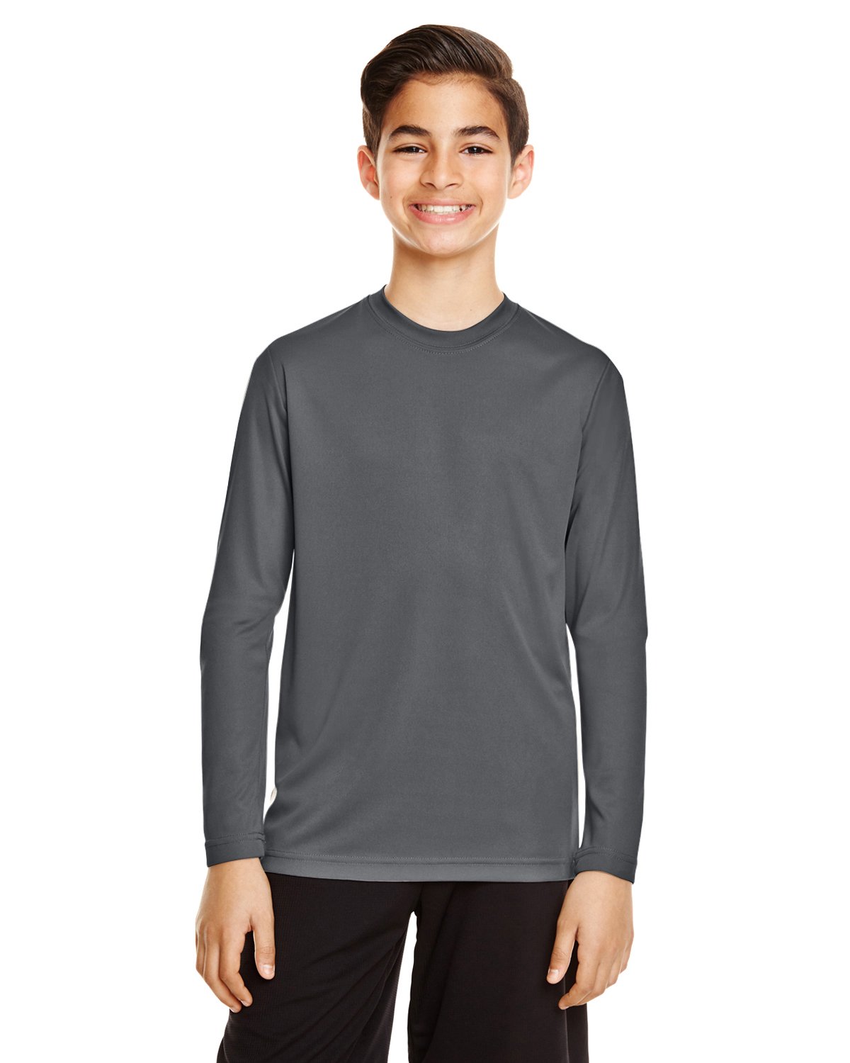 Team 365 Youth Zone Performance Long-Sleeve T-Shirt S SPORT GRAPHITE