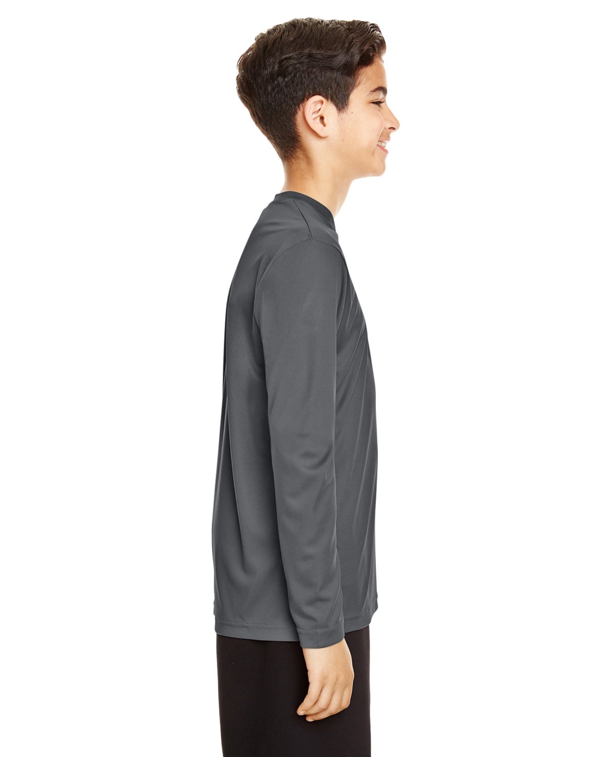 Team 365 Youth Zone Performance Long-Sleeve T-Shirt S SPORT GRAPHITE
