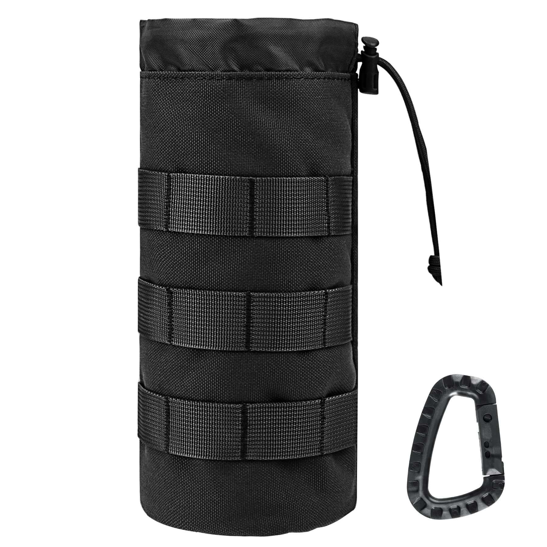 bvya 2 Pack Sports Water Bottle Pouches, Tactical Molle Water Bottle Holder Pouch, Drawstring Top Closure Sports Water Bottle Pouch Carrier