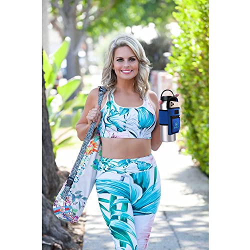 Gym Water Bottle Pouch -18-40 oz Water Bottle Holder for Running, Walking, Workout - Cell Phone Holder Caddy, Accessory Pockets for Keys and Cards- Handheld Sport Bottle Carrier - No Carabiner