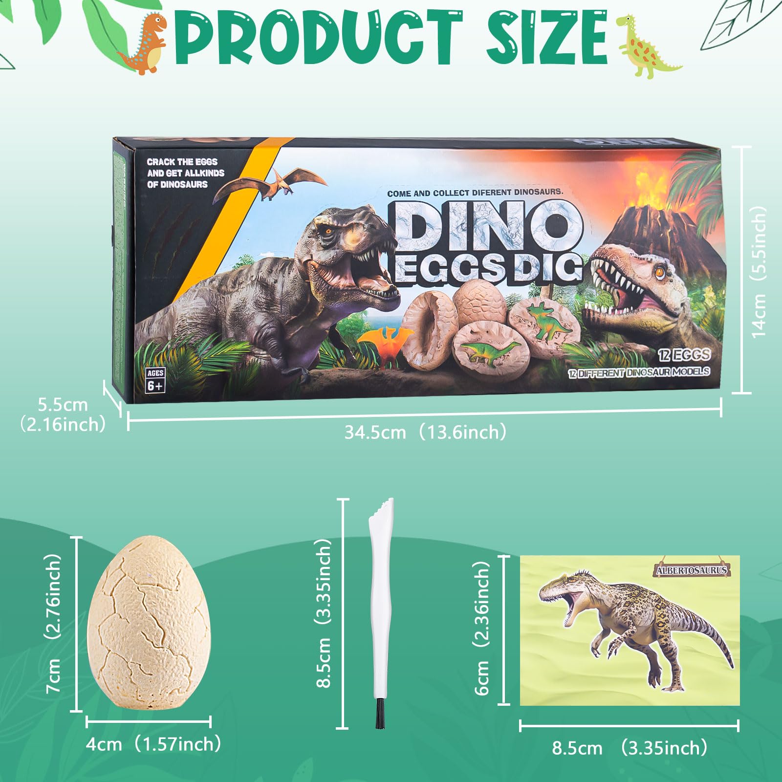 FOJELD Dinosaur Eggs Excavation Kit - 12 Unique Eggs Dinosaur Toy, Science STEM Gifts for Boys Girls Age 6-12