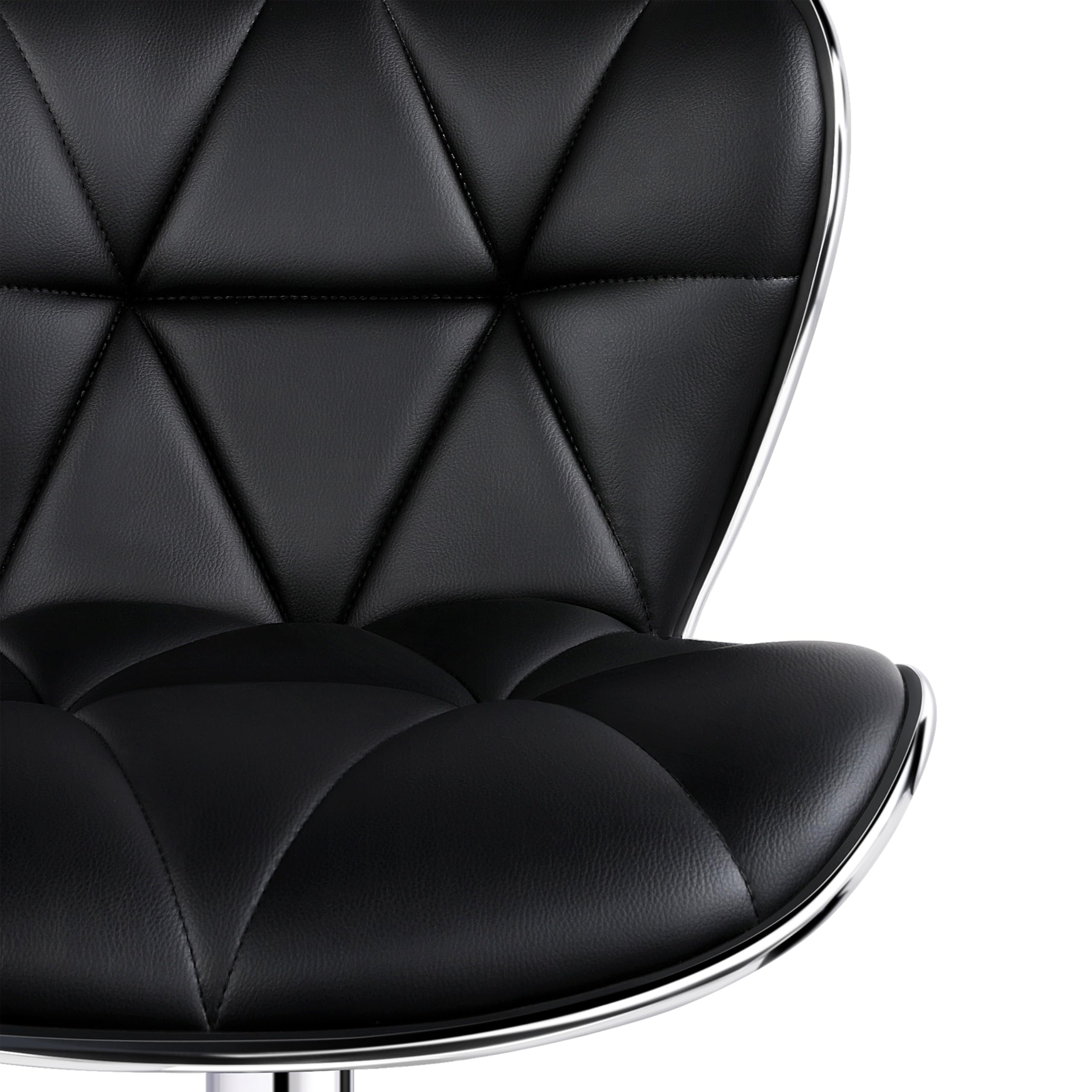 Yaheetech Bar Stools Set of 2, Adjustable PU Leather Swivel Barstools with Shell Back, Bar Chairs with Footrest for Home Kitchen, Black