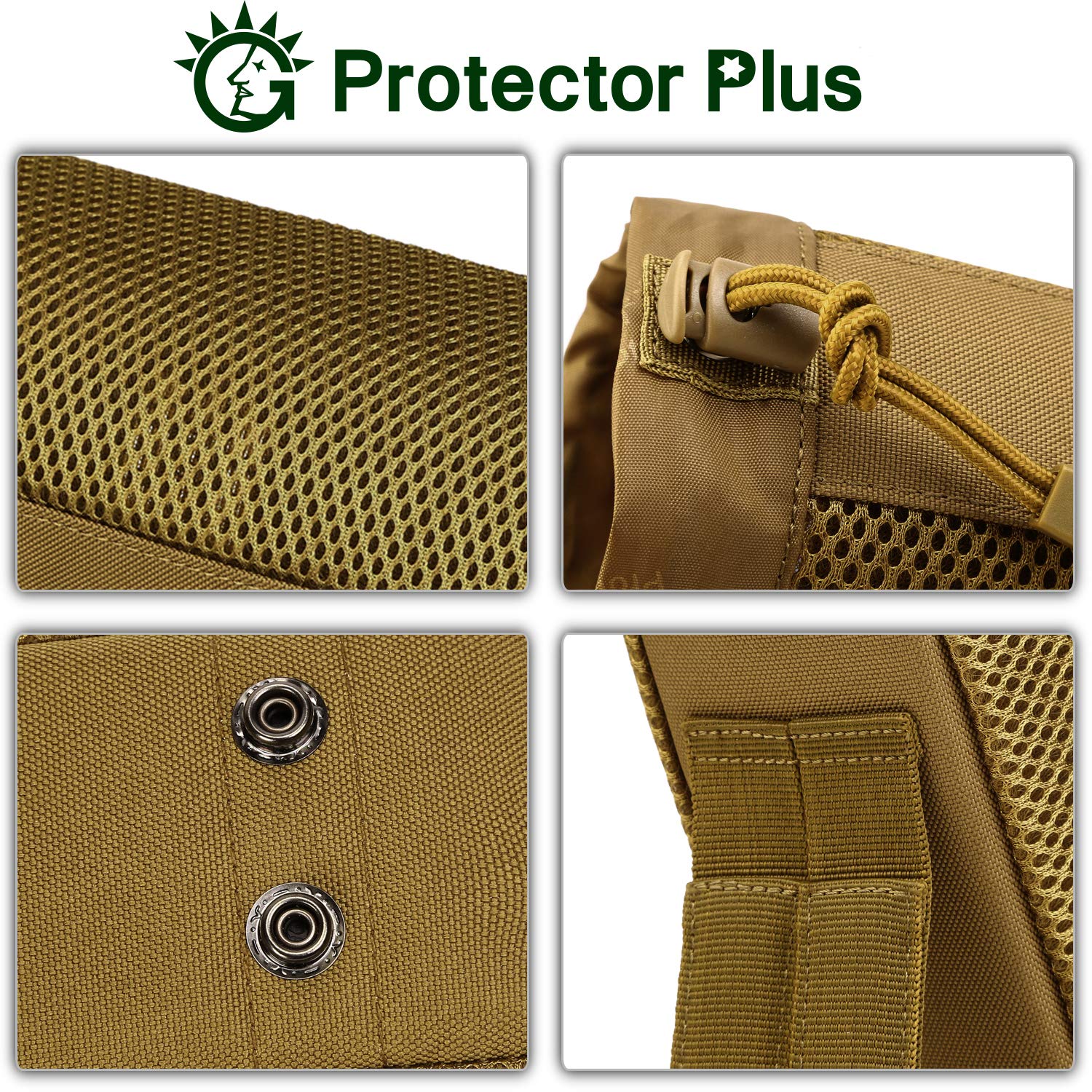 Protector Plus Tactical Water Bottles Pouch Military MOLLE Mesh Kettle Holder Bag H2O Drinks Carrier Case, Black