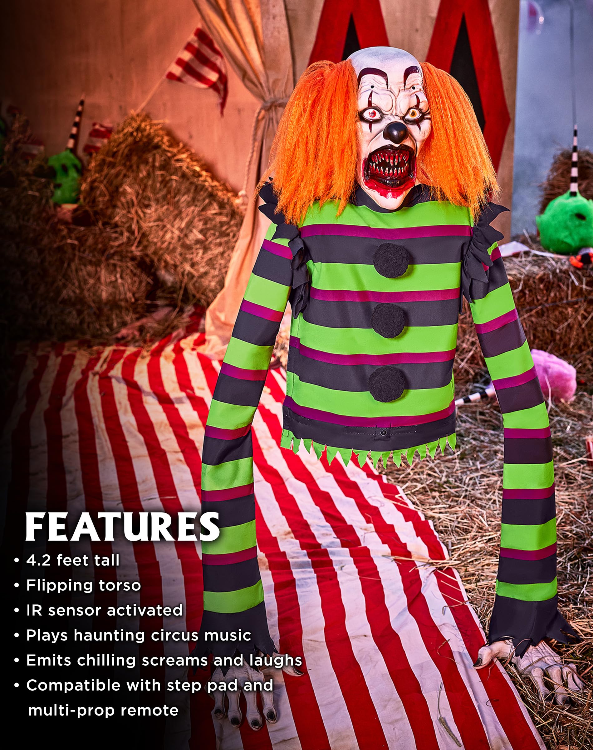 Spirit Halloween 4.2 Ft Poor George Animatronic | Decorations | Animated | Flipping Torso Motions | Plays Sounds