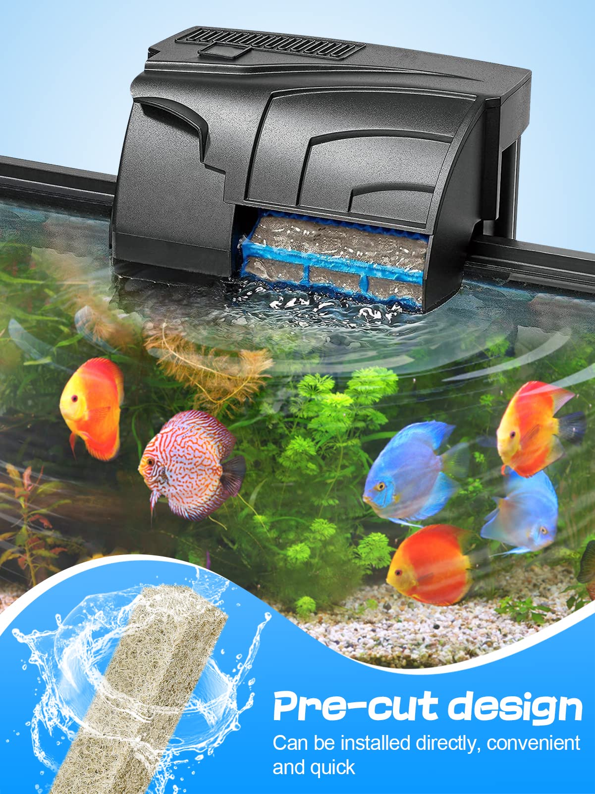 MEWTOGO 12 Pcs Ammonia Reducer Filter Pads for Aqueon QuietFlow LED PRO, Compatible with Model 10, Fish Tank Filter Cartridges for Fresher Water and Healthier Fish