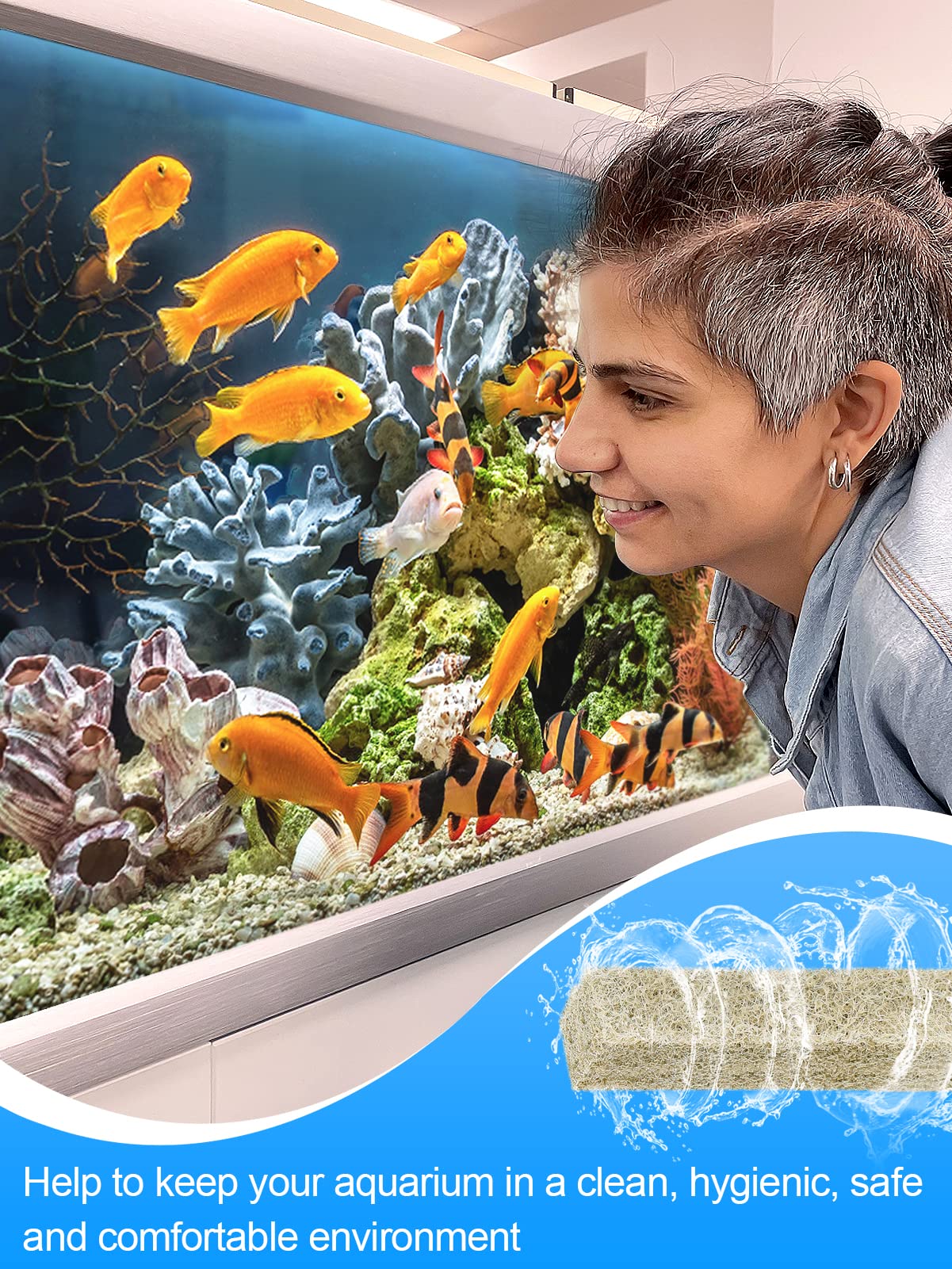 MEWTOGO 12 Pcs Ammonia Reducer Filter Pads for Aqueon QuietFlow LED PRO, Compatible with Model 10, Fish Tank Filter Cartridges for Fresher Water and Healthier Fish